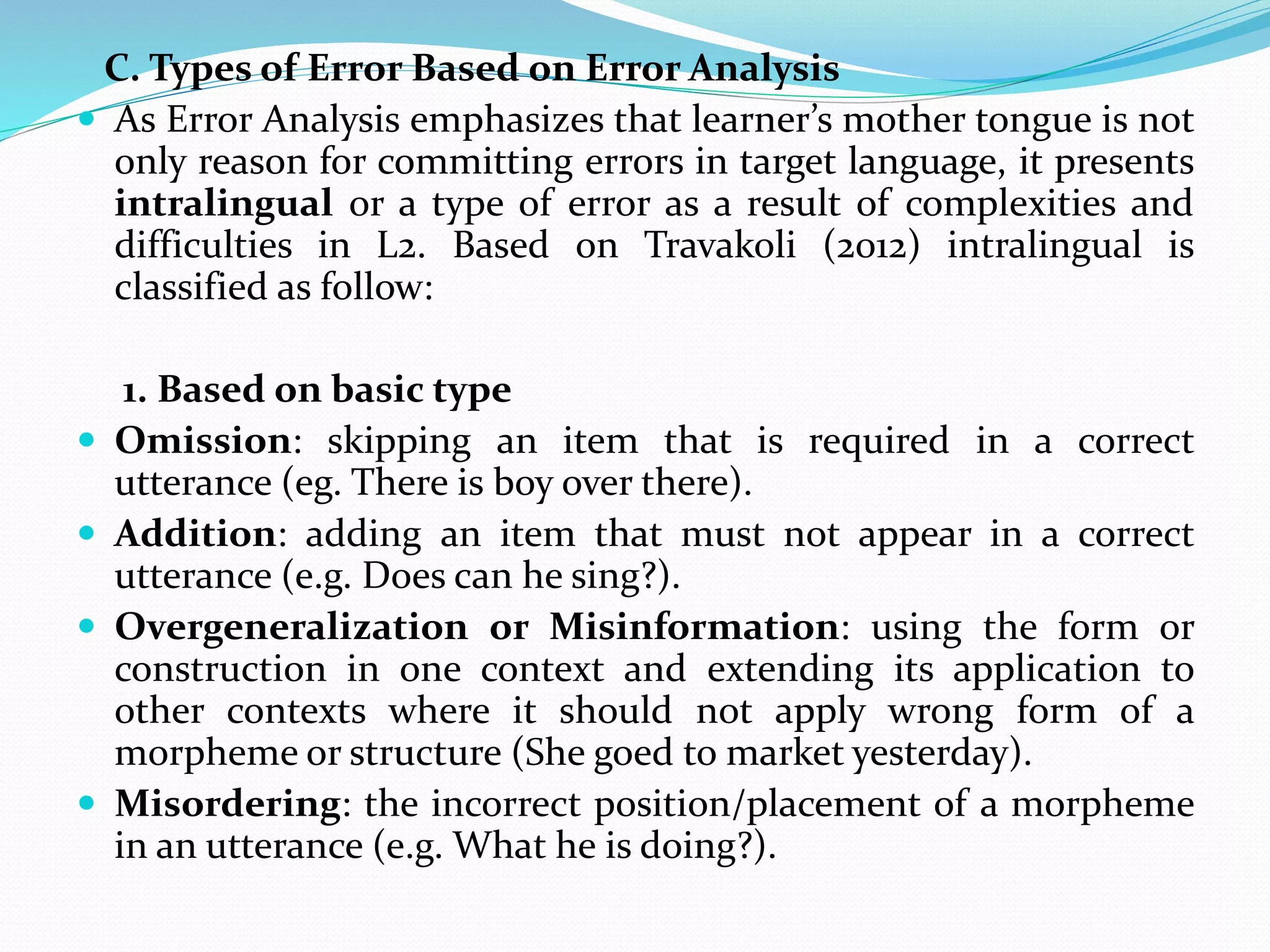 Second Language Acquisition (Error Analysis) | PPTX