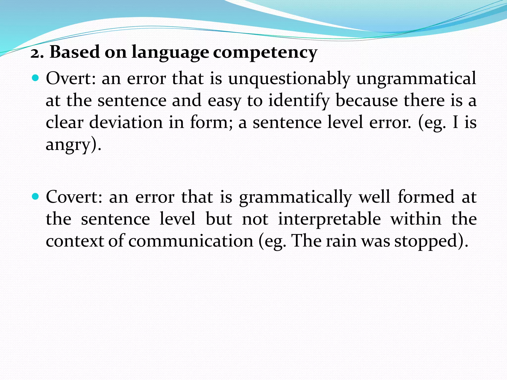 Second Language Acquisition (Error Analysis) | PPTX