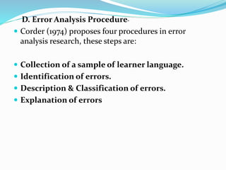 Second Language Acquisition (Error Analysis) | PPTX