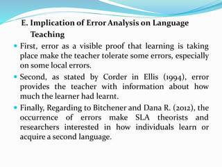 Second Language Acquisition (Error Analysis) | PPTX