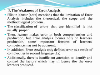 Second Language Acquisition (Error Analysis) | PPTX