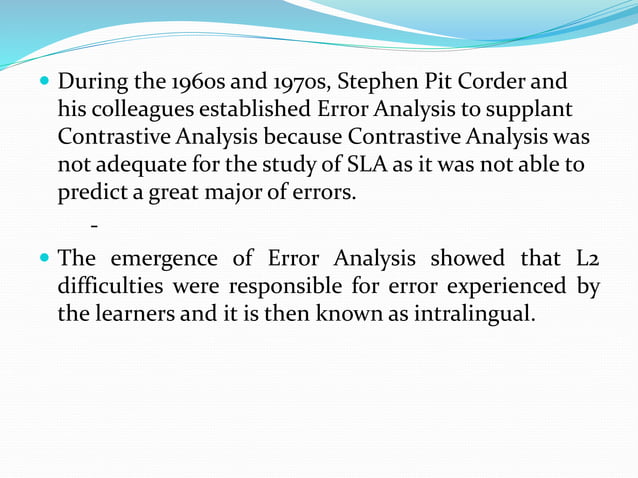 Second Language Acquisition (Error Analysis) | PPTX