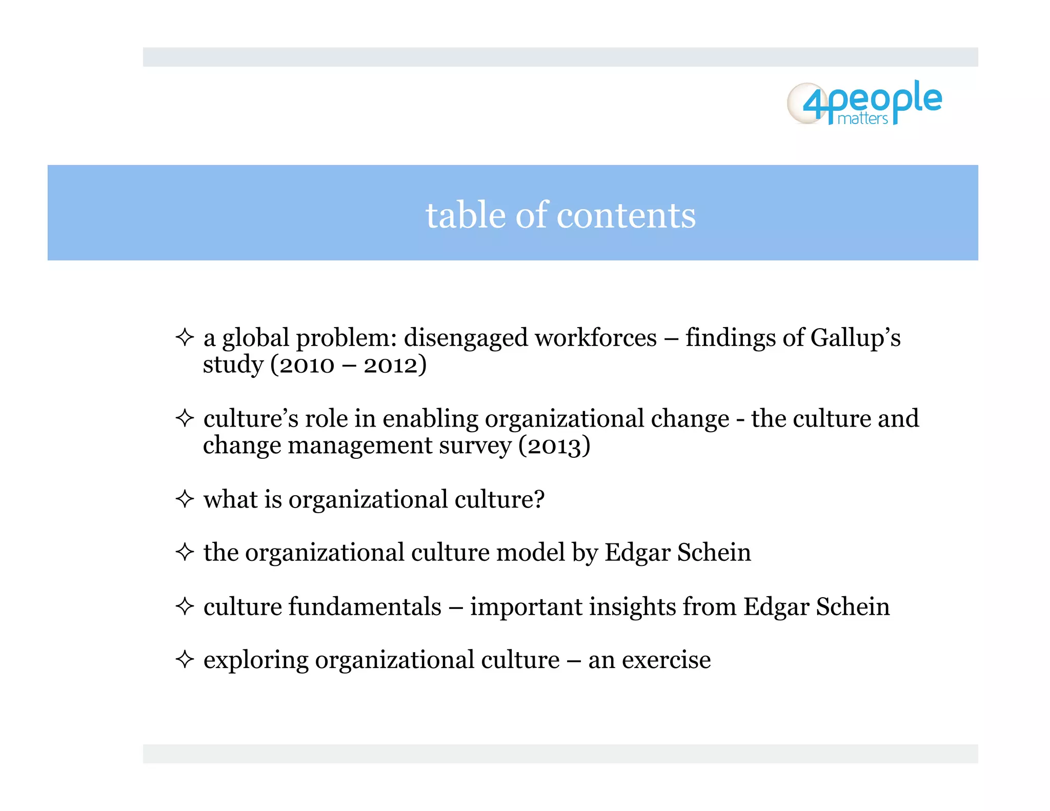 culture and organizational change - important insights from Edgar ...