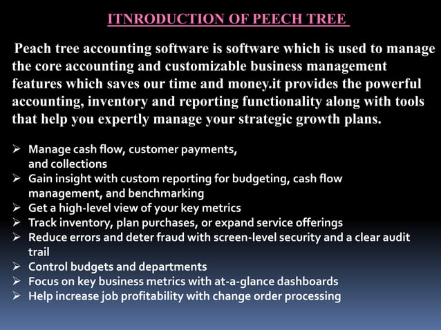 slides on peach tree software by waqas israr (university of education ...