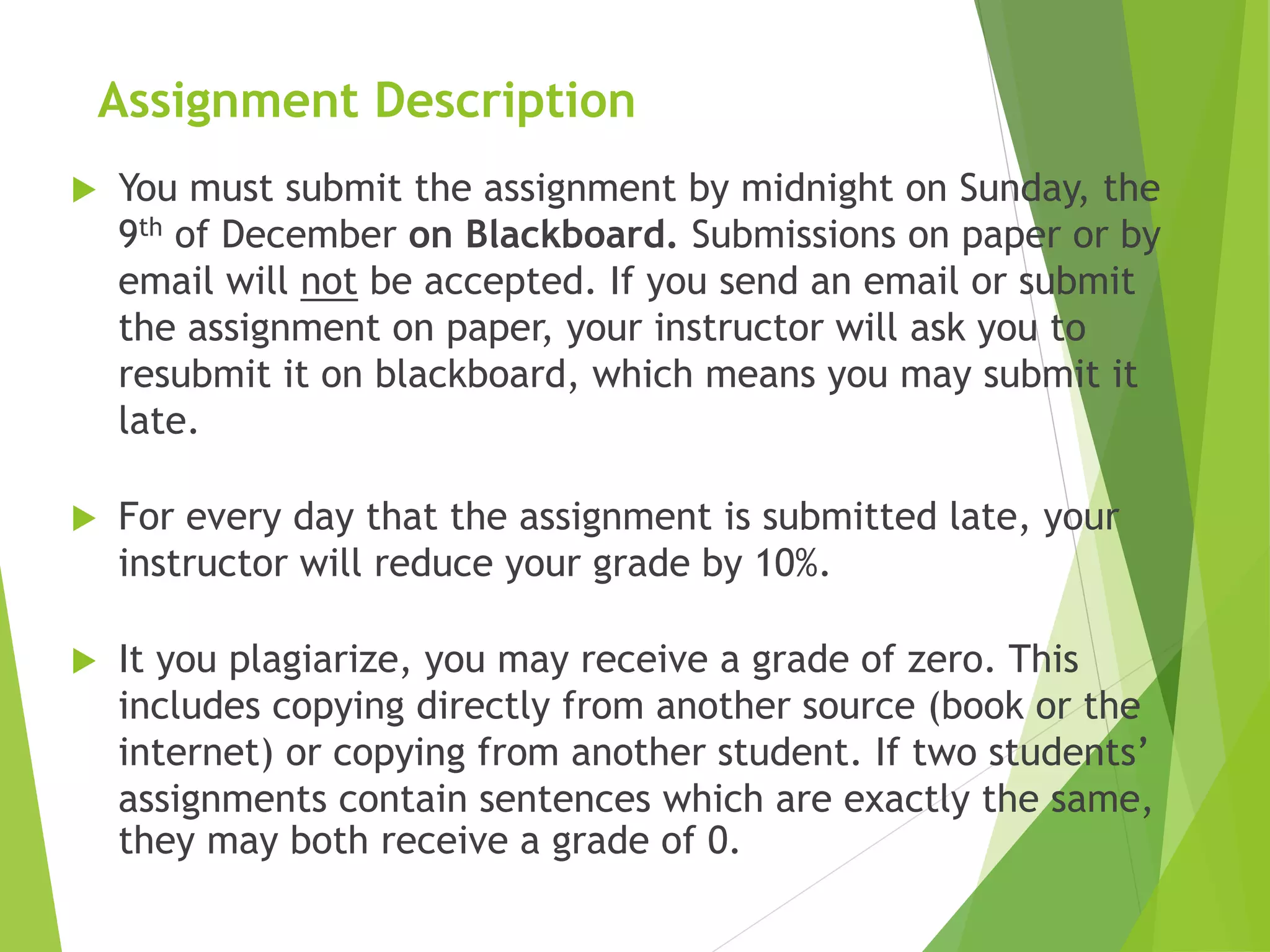 Ppt slides summary response assignment bb | PPTX