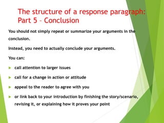 Ppt slides summary response assignment bb | PPT