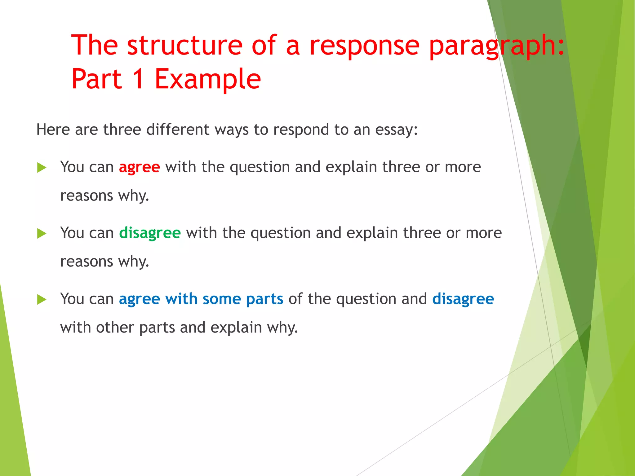 Summary Response Assignment | PPTX