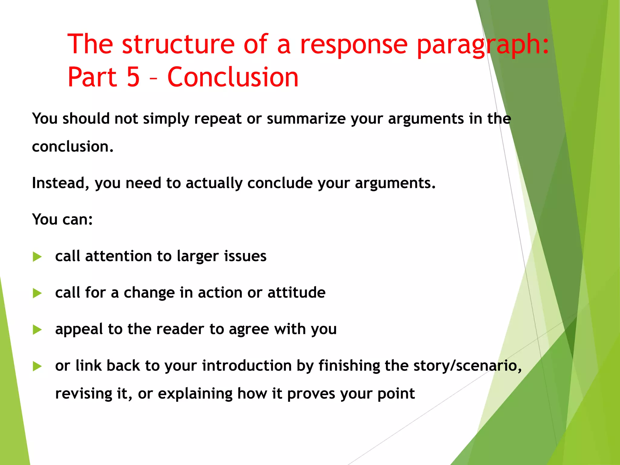 Summary Response Assignment | PPT