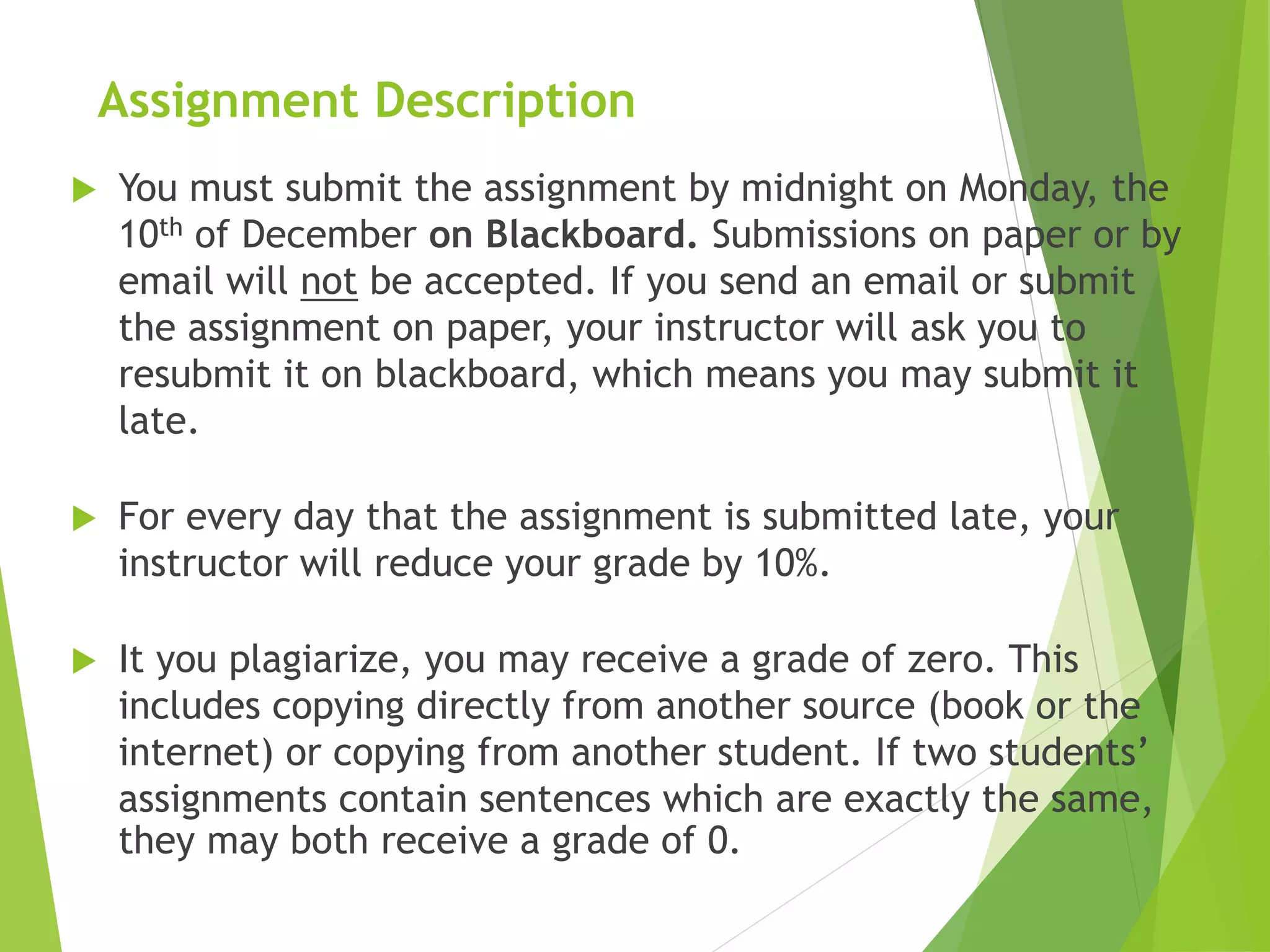 Summary Response Assignment | PPTX