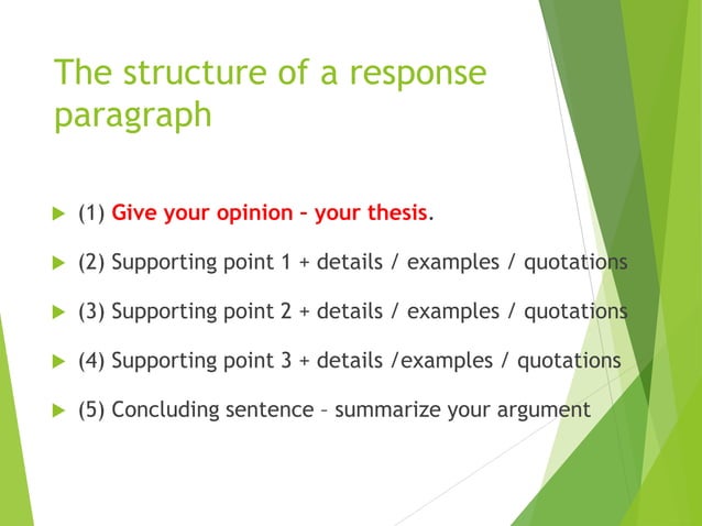 Summary Response Assignment | PPT