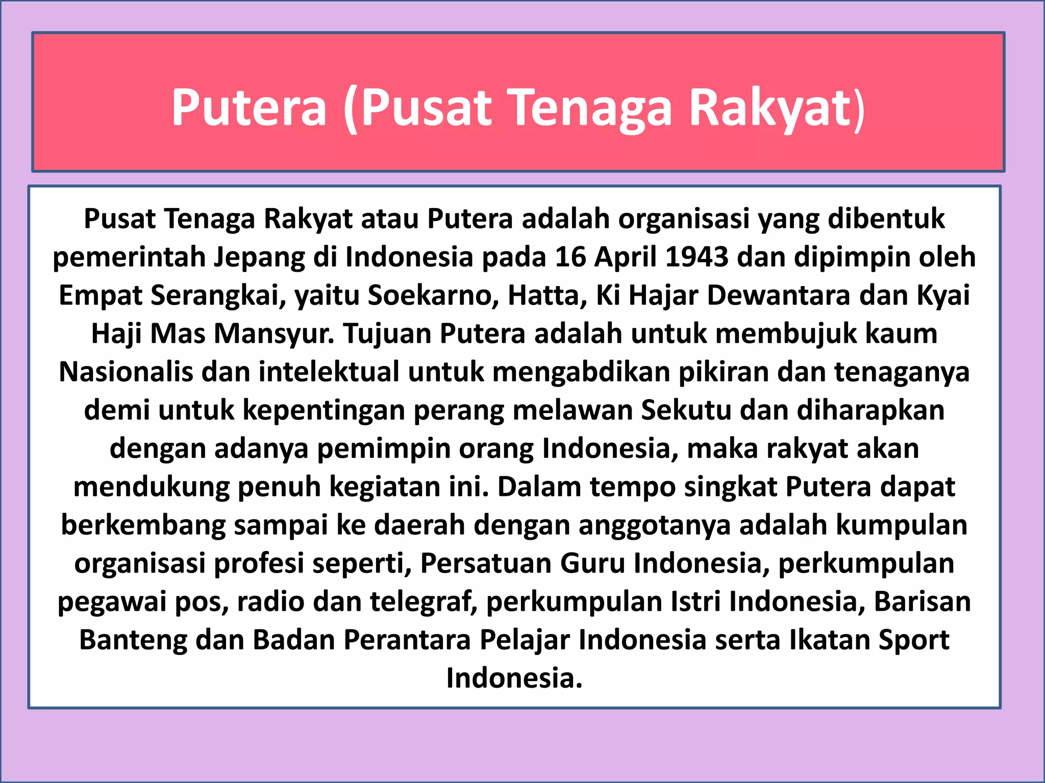 Ppt SNI Organisasi Masa Pendudukan Jepang | PPTX