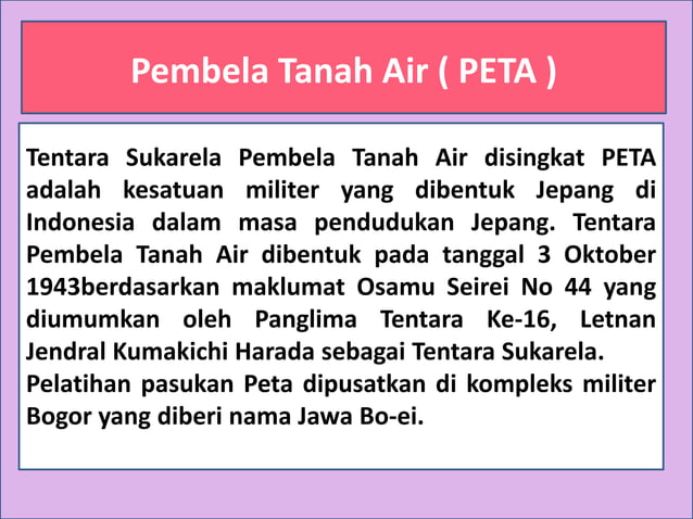 Ppt SNI Organisasi Masa Pendudukan Jepang | PPTX