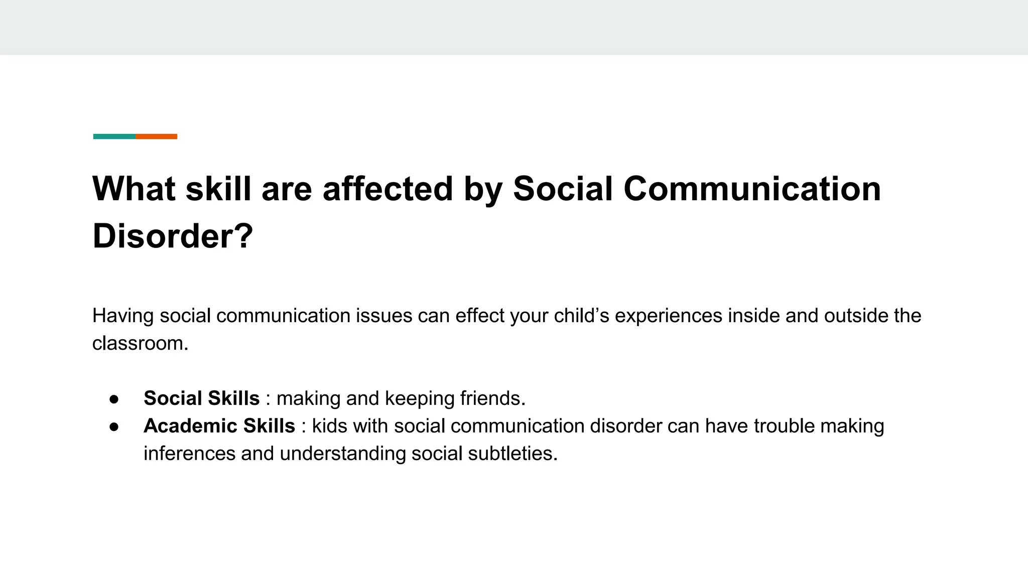 Social Communication Disorder | PPTX