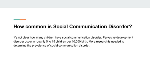 Social Communication Disorder | PPTX
