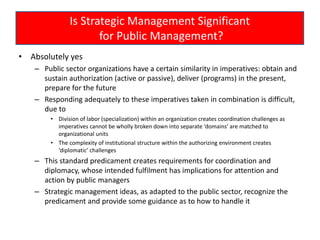 Michael Barzelay: "Strategic Management, and its (Qualified ...