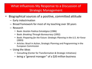Michael Barzelay: "Strategic Management, and its (Qualified ...