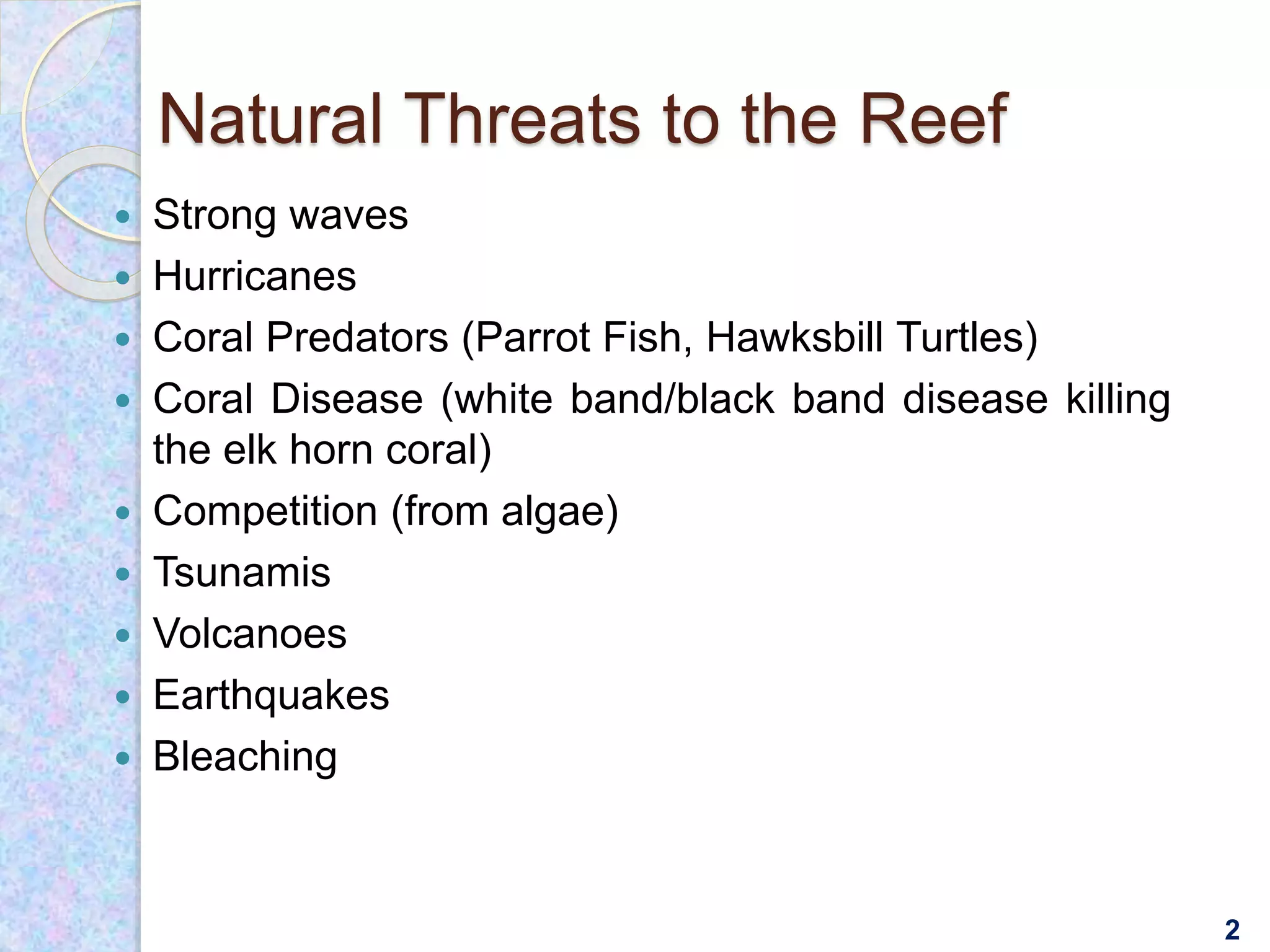Threats to coral reef | PPT