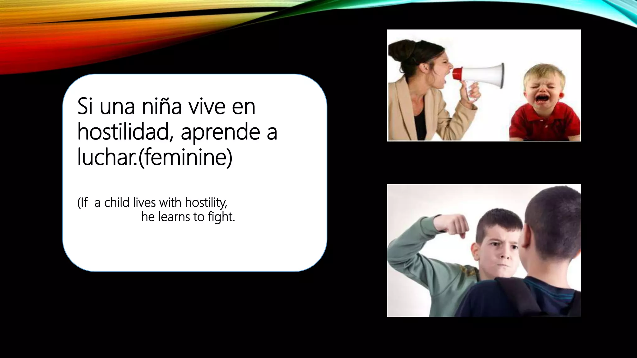 Children learn what they live Spanish version | PPTX