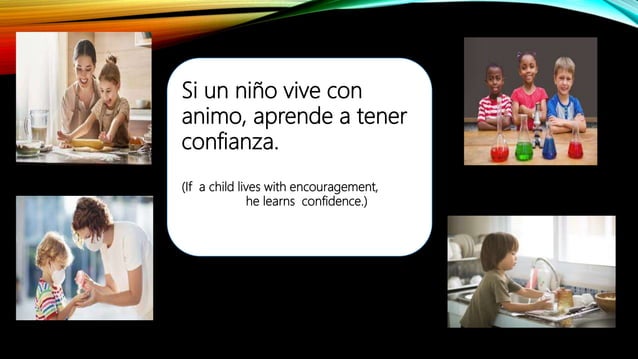 Children learn what they live Spanish version | PPTX | Daycare and Pre ...