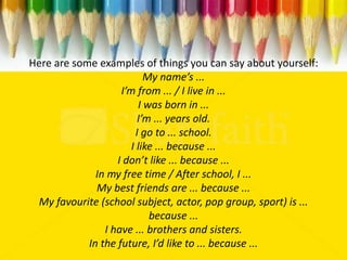 chapter 1: Talking about self | PPTX