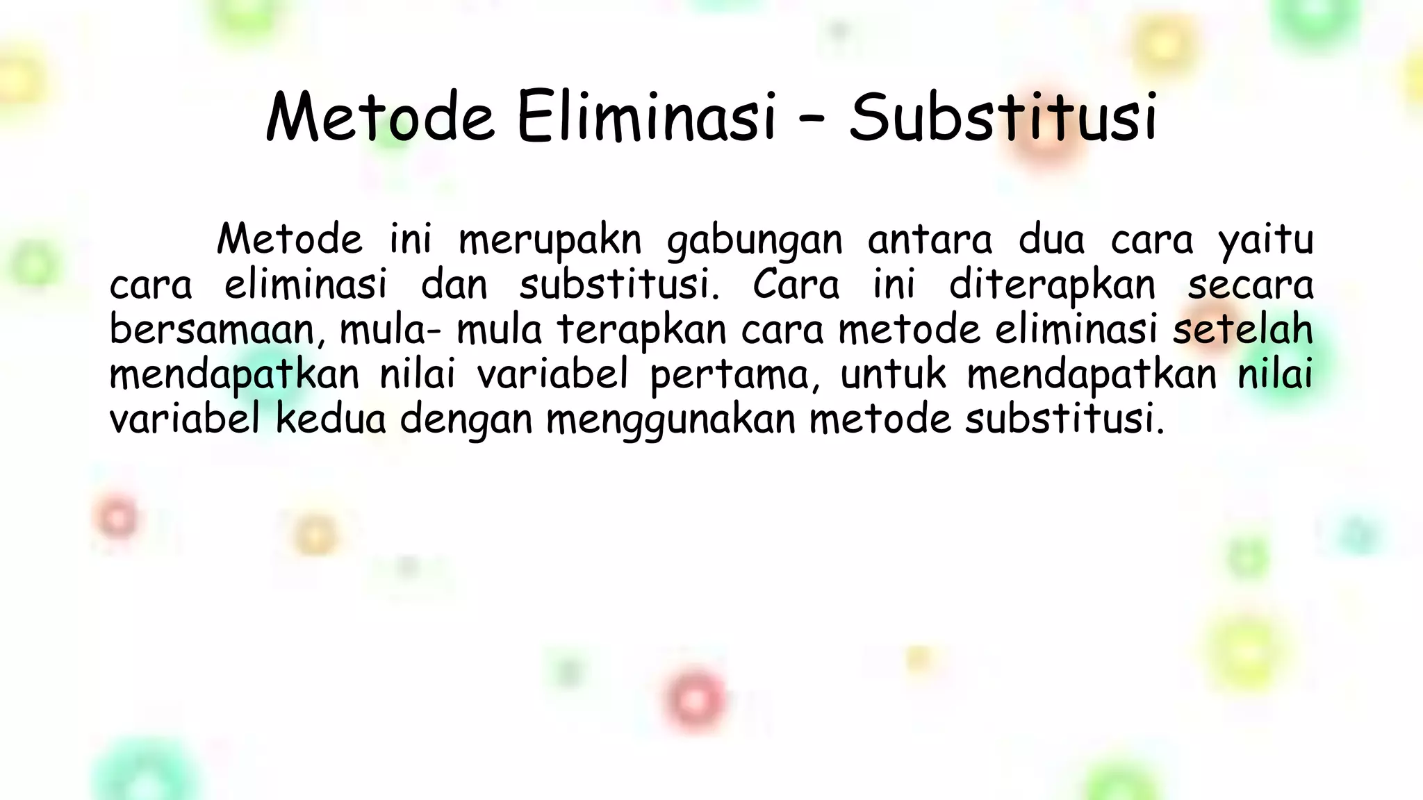 PPT SISTEM PERSAMAAN LINEAR DUA VARIABEL | PPTX