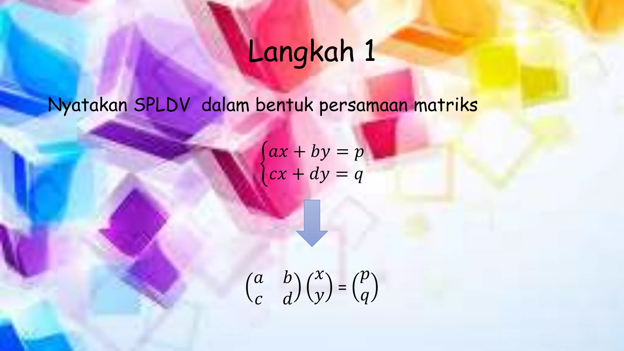 PPT Sistem Persamaan Linear Dua Variabel Dengan Menggunakan Invers Matriks | PPTX