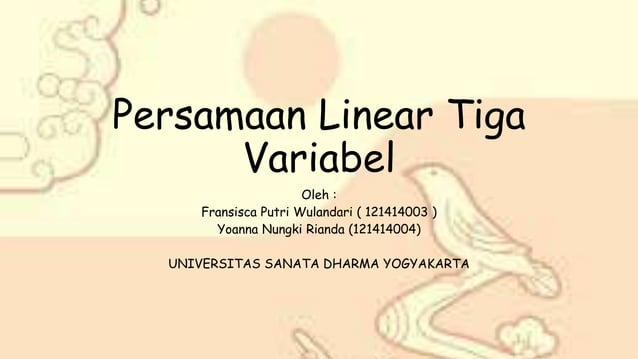 PPT Sistem Persamaan Linear Tiga Variabel | PPTX