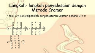 PPT Sistem Persamaan Linear Tiga Variabel | PPTX