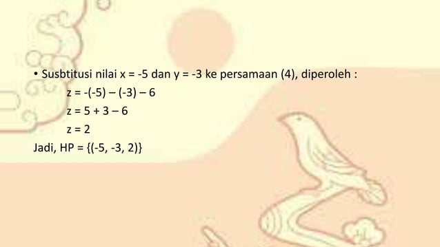 PPT Sistem Persamaan Linear Tiga Variabel | PPTX