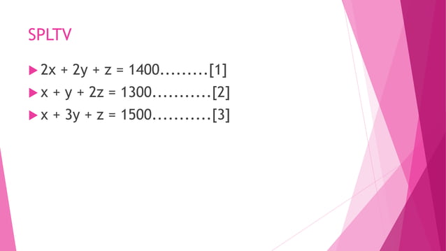 Ppt spltv (sistem persamaan linear tiga variabel) | PPTX