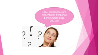 Ppt spltv (sistem persamaan linear tiga variabel) | PPTX