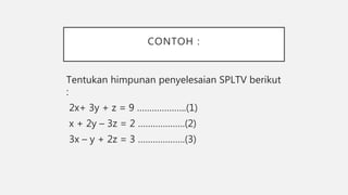 PPT SPLTV | PPTX | Science