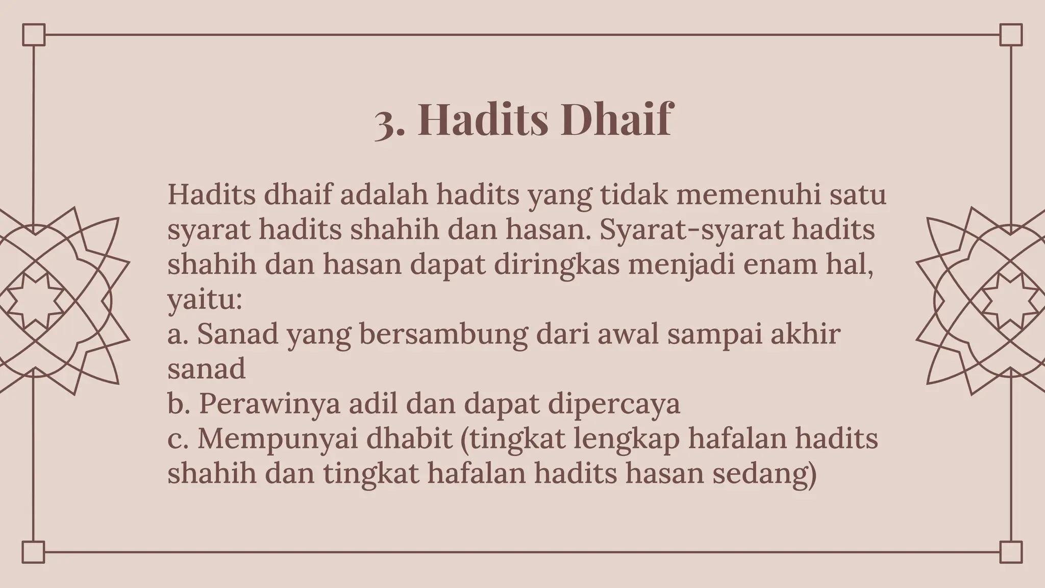 komponen hadist dan klasifikasi hadist | PPTX