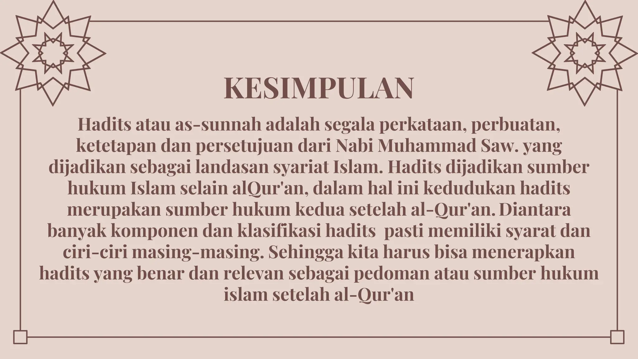 komponen hadist dan klasifikasi hadist | PPTX