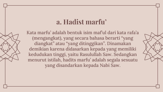 komponen hadist dan klasifikasi hadist | PPTX