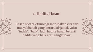 komponen hadist dan klasifikasi hadist | PPTX
