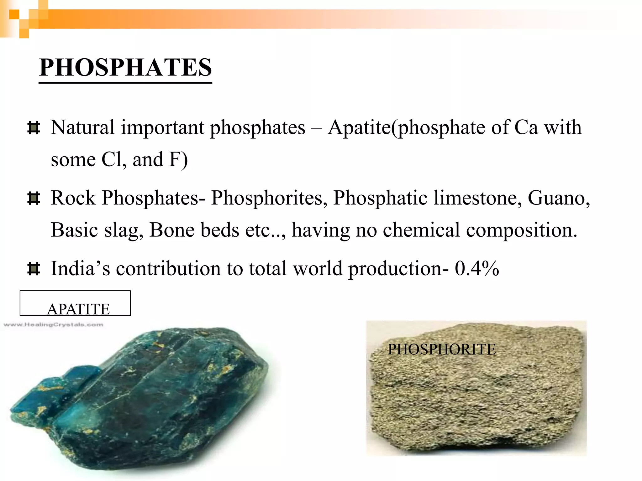 ECONOMIC GEOLOGY-MINERALS USED IN GLASS, FERTILIZER, CERAMIC, PAINT AND ...
