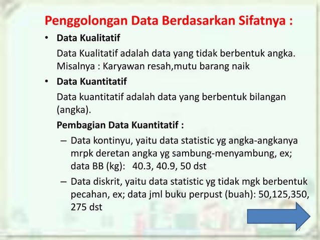 Statistik,Statistika dan Macam-Macam Data | PPTX