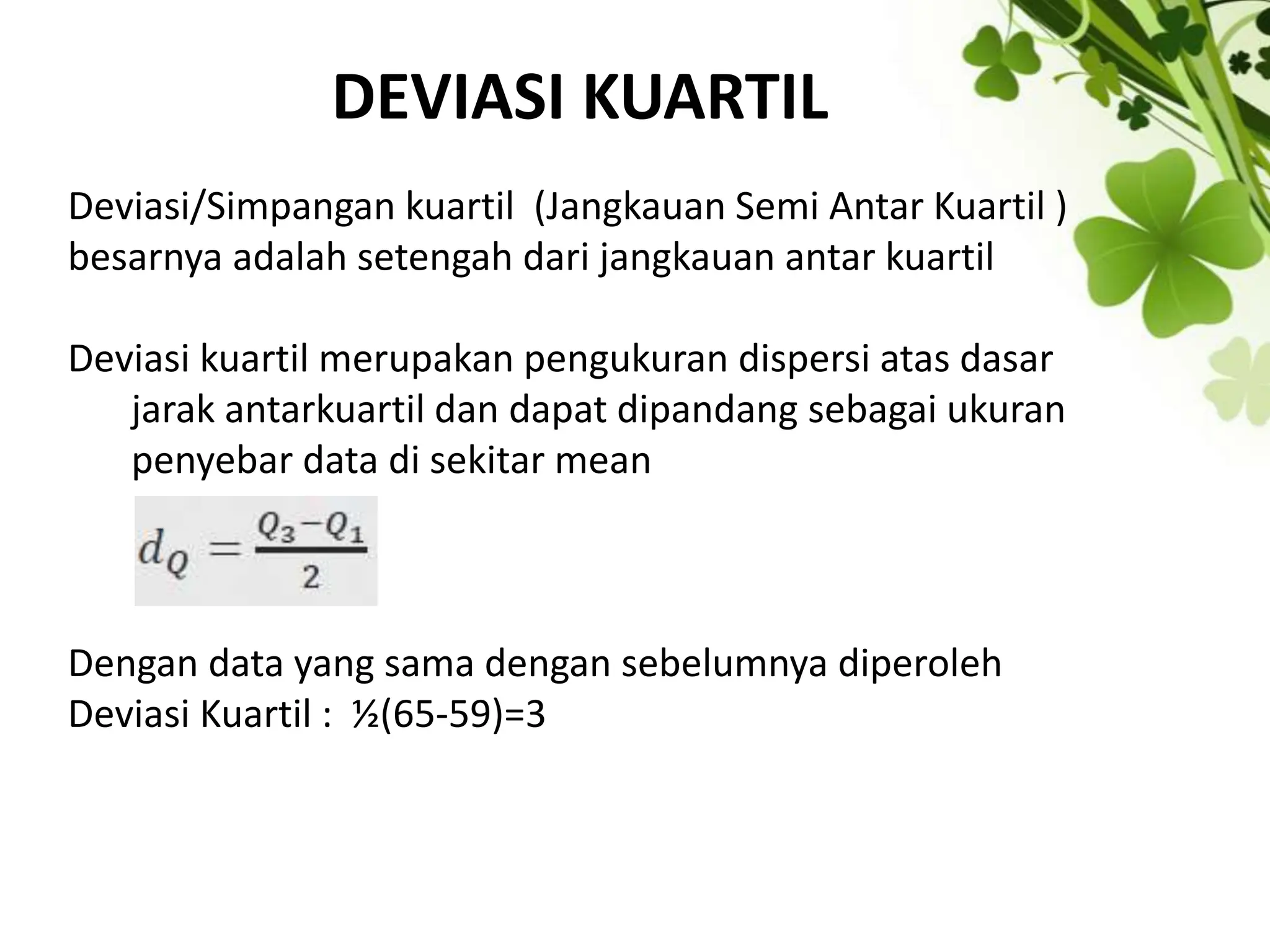 Ukuran Penyebaran Data (Ukuran Dispersi) | PPTX
