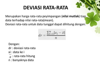 Ukuran Penyebaran Data (Ukuran Dispersi) | PPTX