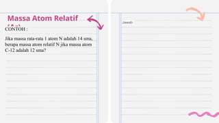 PPT Stoikiometri part 1;Menentukan massa atom relatif | PPTX