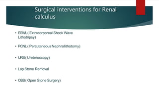 Urinary stone management | PPTX