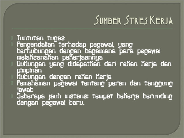 Ppt stres di tempat kerja | PPT
