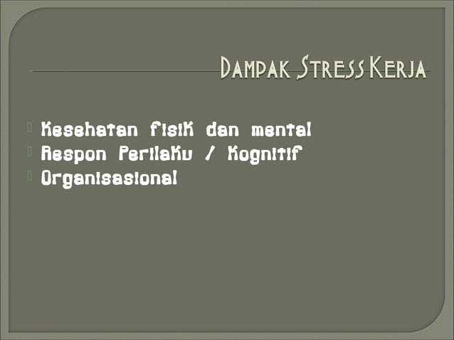 Ppt stres di tempat kerja | PPT