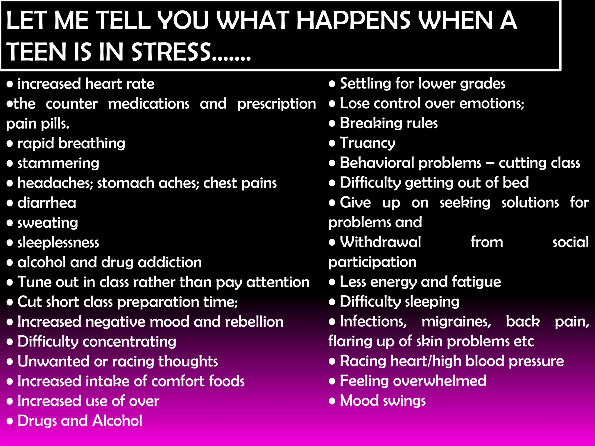 STRESS MANAGEMENT AND TEENAGERS | PPTX