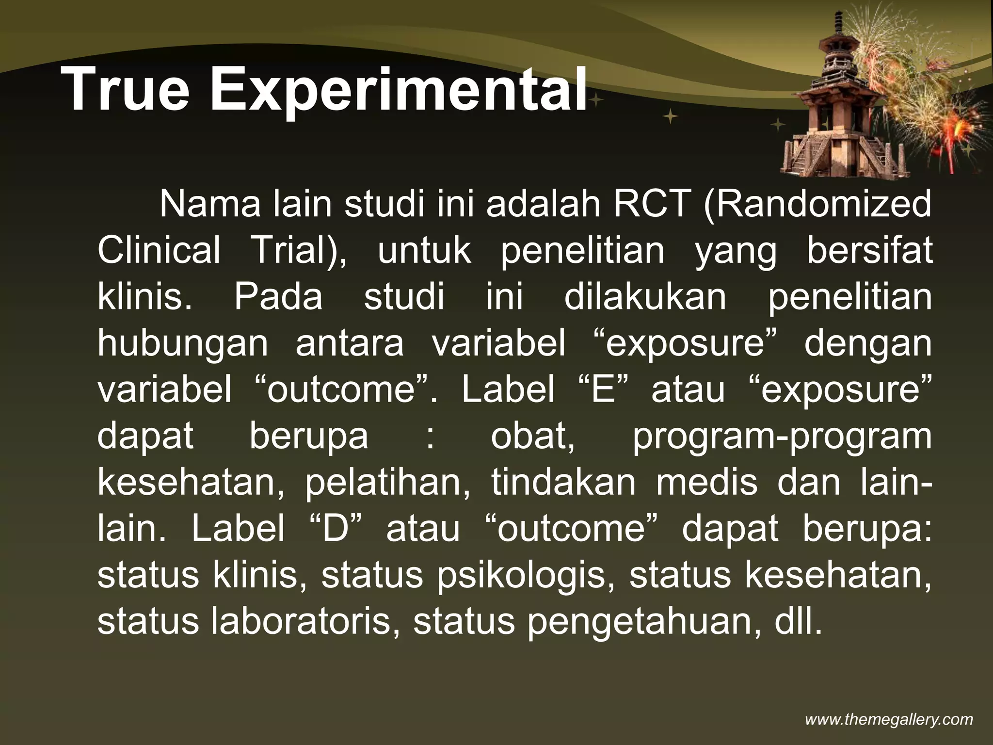 Ppt study eksperimental | PPTX
