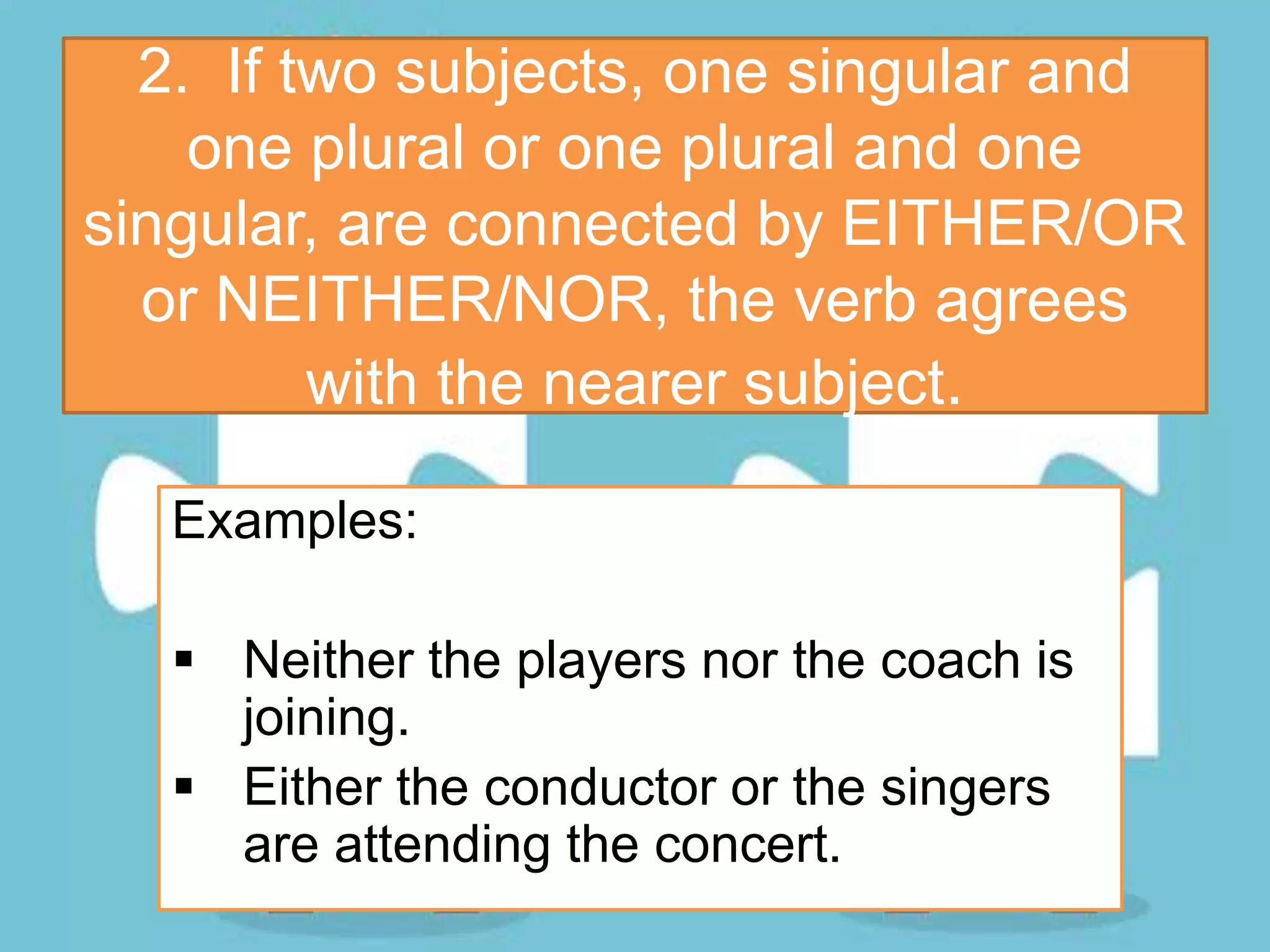 Ppt subject verb agreement demo | PPTX | Women\'s Outerwear | Women\'s ...