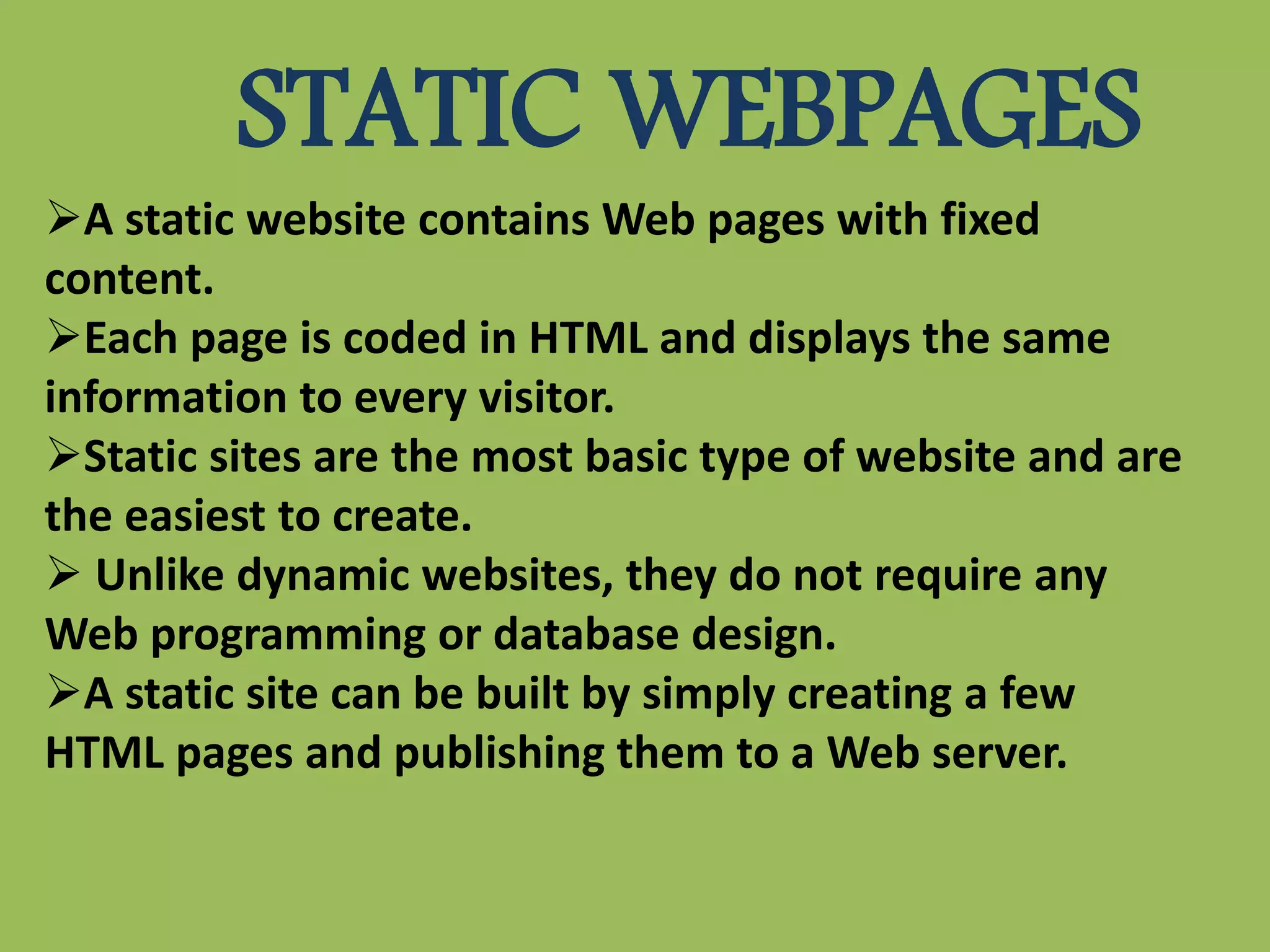 Web Design Basics And Html Ppt