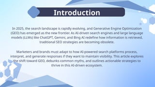 Future of Search: Generative Engine Optimization (GEO)2025 | PPTX