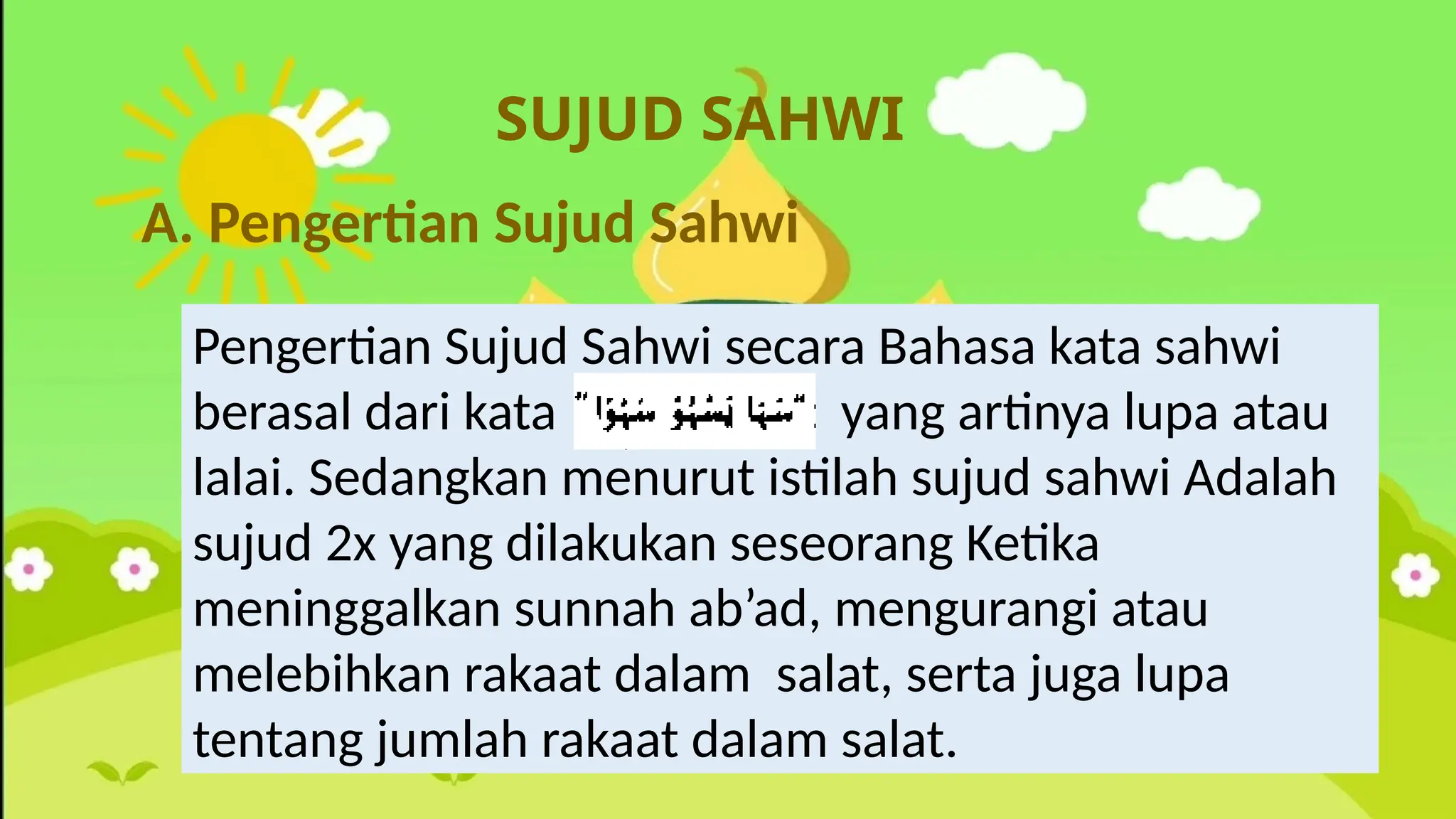 Materi Ajar Fiqih SUJUD SAHWI Kelas VII MTs Ar Rooidu | PPTX